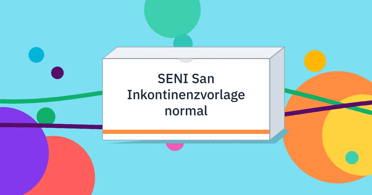 Symbolbild: Packung mit der Aufschrift SENI San Inkontinenzvorlage normal (PZN 20322616) – Verfügbarkeit und Bezug in Apotheken in Frankfurt am Main