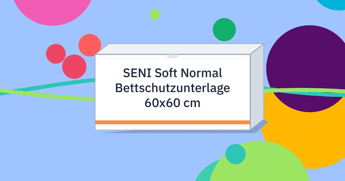 Symbolbild: Packung mit der Aufschrift SENI Soft Normal Bettschutzunterlage 60x60 cm (PZN 10341475) – Verfügbarkeit und Bezug in Apotheken in Frankfurt am Main