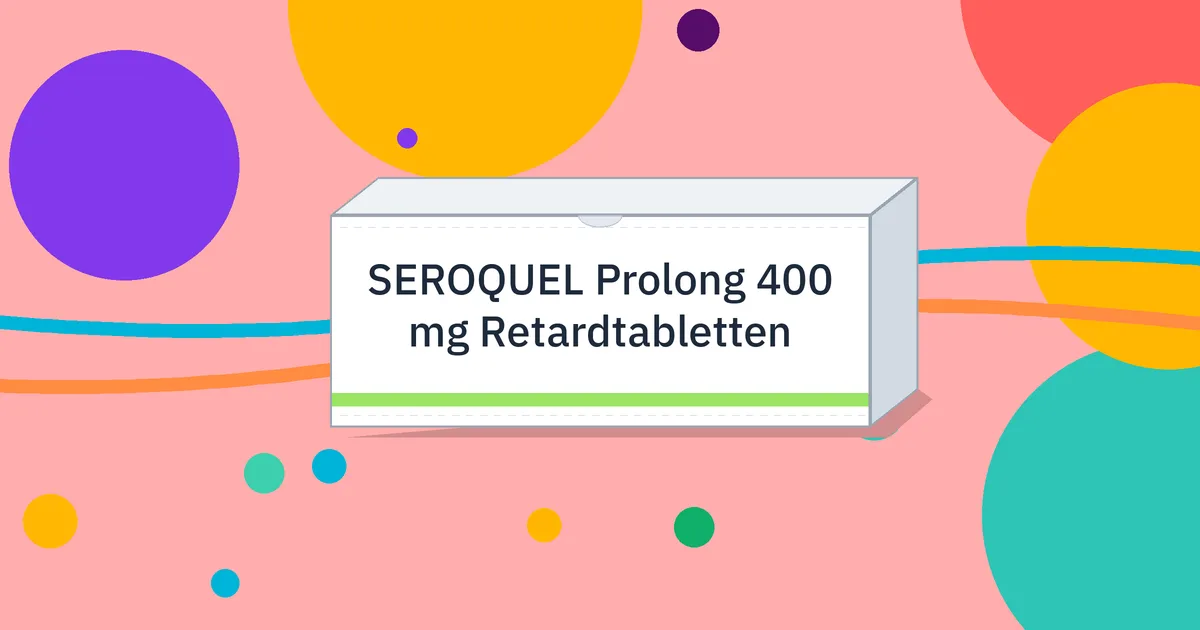 Symbolbild: Packung mit der Aufschrift SEROQUEL Prolong 400 mg Retardtabletten (PZN 06081212) – Verfügbarkeit und Bezug in Apotheken in Frankfurt am Main