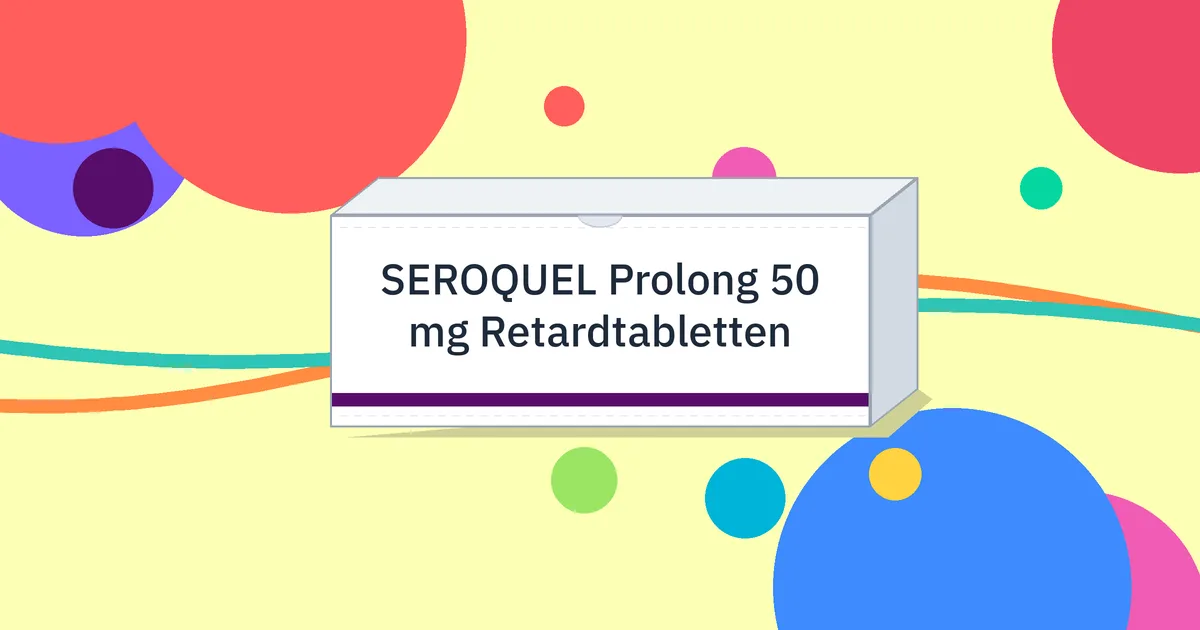 Symbolbild: Packung mit der Aufschrift SEROQUEL Prolong 50 mg Retardtabletten (PZN 02129784) – Verfügbarkeit und Bezug in Apotheken in Frankfurt am Main