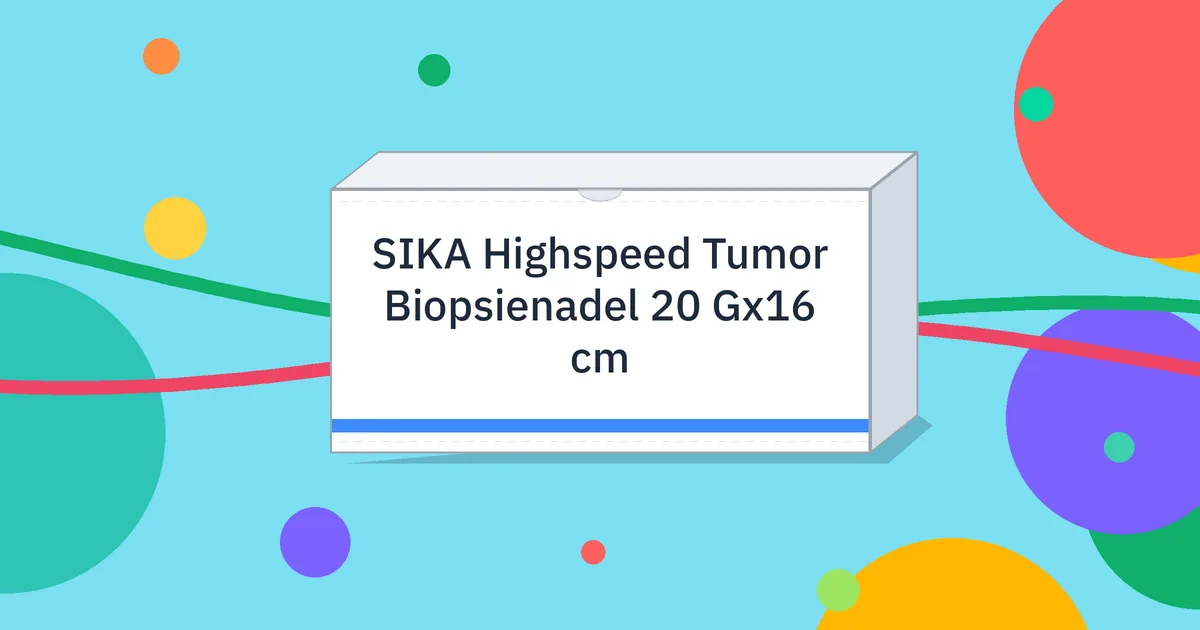 Symbolbild: Packung mit der Aufschrift SIKA Highspeed Tumor Biopsienadel 20 Gx16 cm (PZN 07324527) – Verfügbarkeit und Bezug in Apotheken in Frankfurt am Main