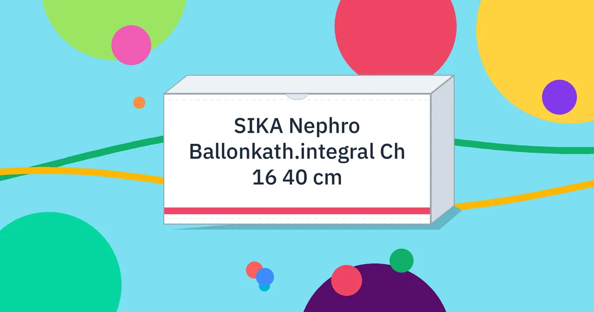 Symbolbild: Packung mit der Aufschrift SIKA Nephro Ballonkath.integral Ch 16 40 cm (PZN 03409238) – Verfügbarkeit und Bezug in Apotheken in Frankfurt am Main