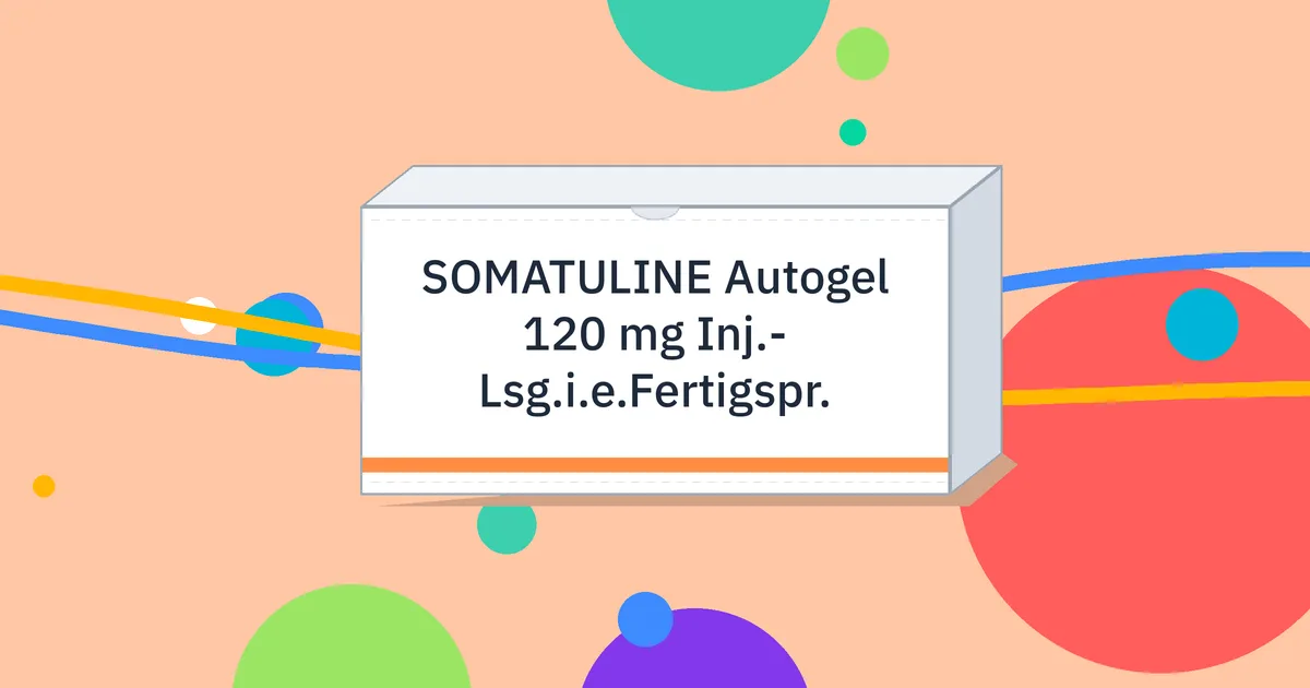 Symbolbild: Packung mit der Aufschrift SOMATULINE Autogel 120 mg Inj.-Lsg.i.e.Fertigspr. (PZN 17942019) – Verfügbarkeit und Bezug in Apotheken in Frankfurt am Main