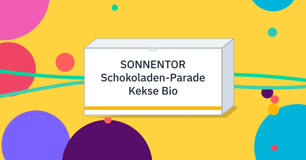 Symbolbild: Packung mit der Aufschrift SONNENTOR Schokoladen-Parade Kekse Bio (PZN 18903429) – Verfügbarkeit und Bezug in Apotheken in Frankfurt am Main