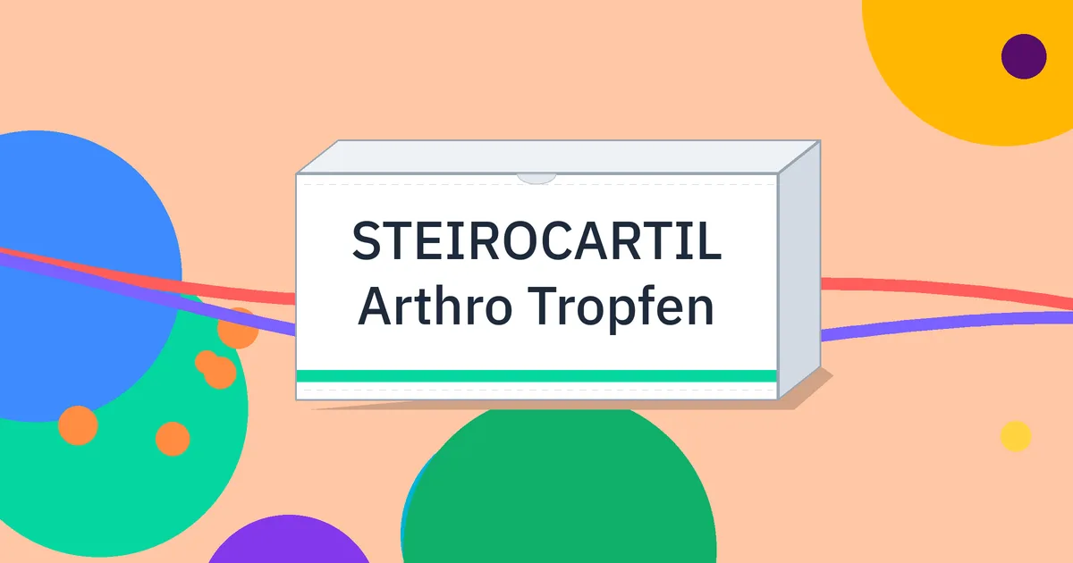 Symbolbild: Packung mit der Aufschrift STEIROCARTIL Arthro Tropfen (PZN 07712991) – Verfügbarkeit und Bezug in Apotheken in Frankfurt am Main