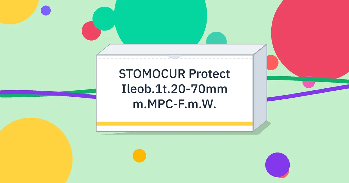 Symbolbild: Packung mit der Aufschrift STOMOCUR Protect Ileob.1t.20-70mm m.MPC-F.m.W. (PZN 18825712) – Verfügbarkeit und Bezug in Apotheken in Frankfurt am Main