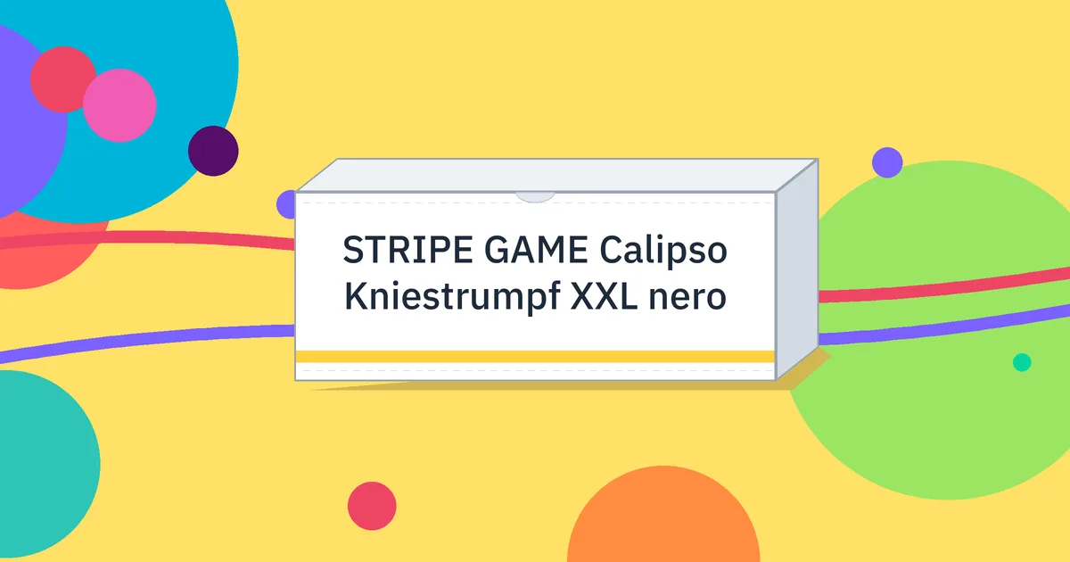 Symbolbild: Packung mit der Aufschrift STRIPE GAME Calipso Kniestrumpf XXL nero (PZN 20720156) – Verfügbarkeit und Bezug in Apotheken in Frankfurt am Main