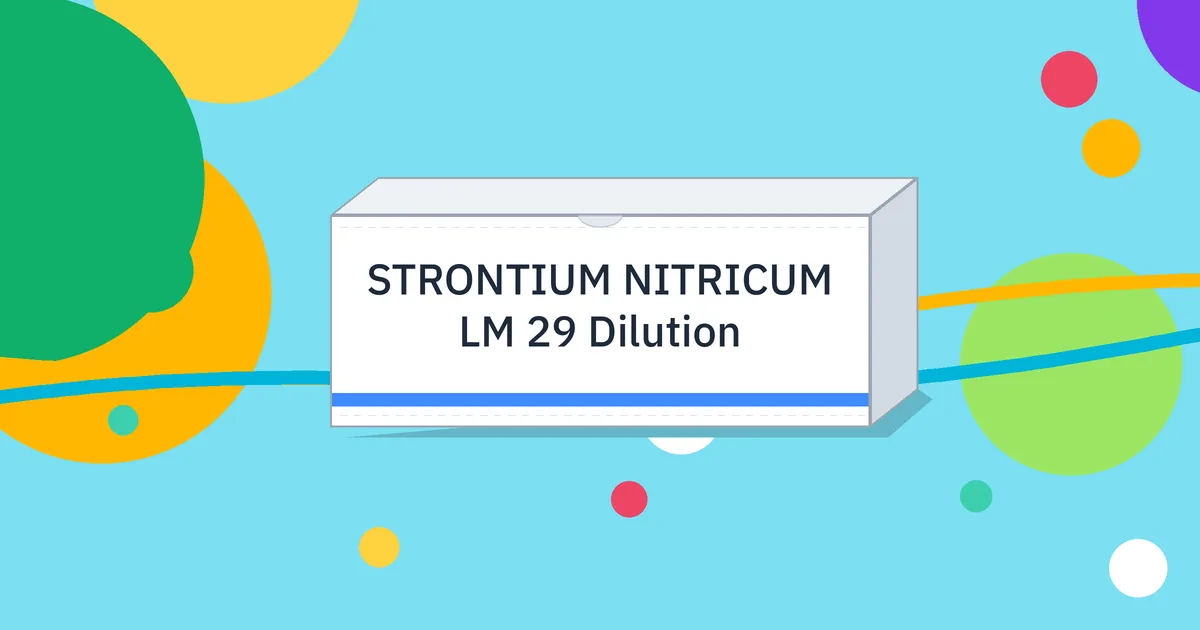 Symbolbild: Packung mit der Aufschrift STRONTIUM NITRICUM LM 29 Dilution (PZN 13204603) – Verfügbarkeit und Bezug in Apotheken in Frankfurt am Main