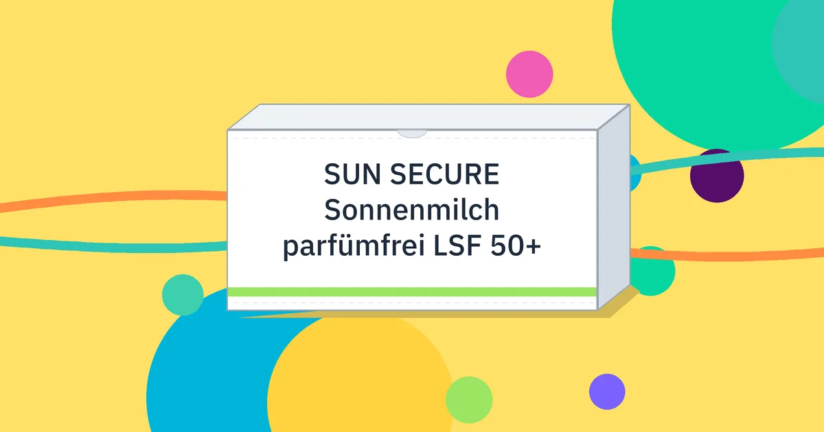 Symbolbild: Packung mit der Aufschrift SUN SECURE Sonnenmilch parfümfrei LSF 50+ (PZN 20788390) – Verfügbarkeit und Bezug in Apotheken in Frankfurt am Main