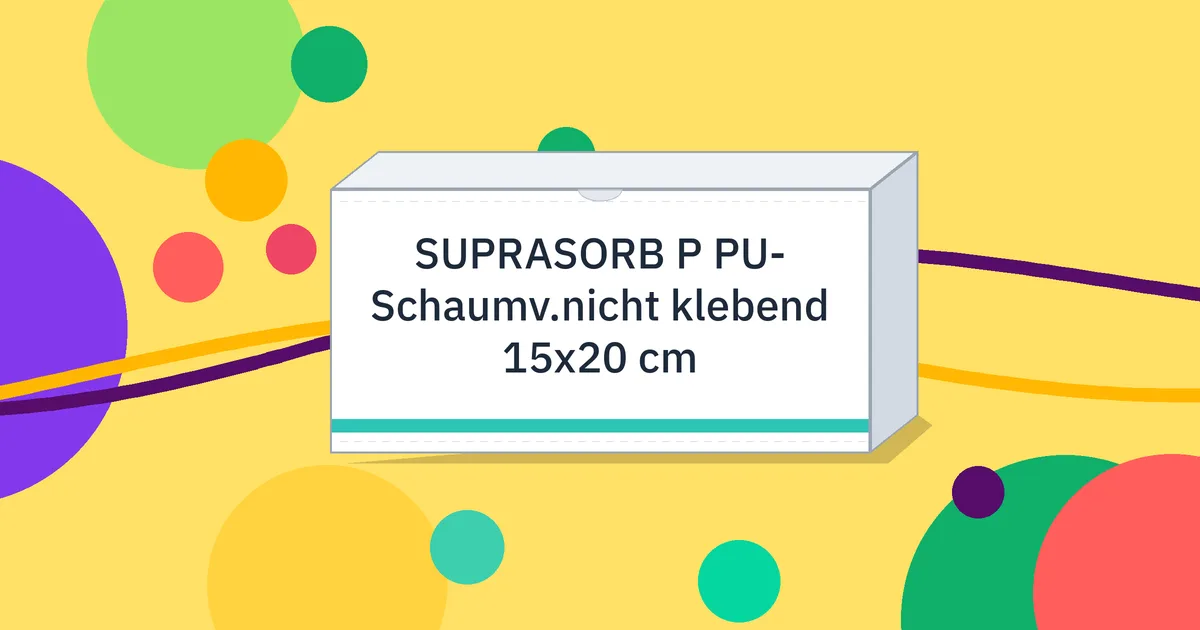 Symbolbild: Packung mit der Aufschrift SUPRASORB P PU-Schaumv.nicht klebend 15x20 cm (PZN 13345634) – Verfügbarkeit und Bezug in Apotheken in Frankfurt am Main