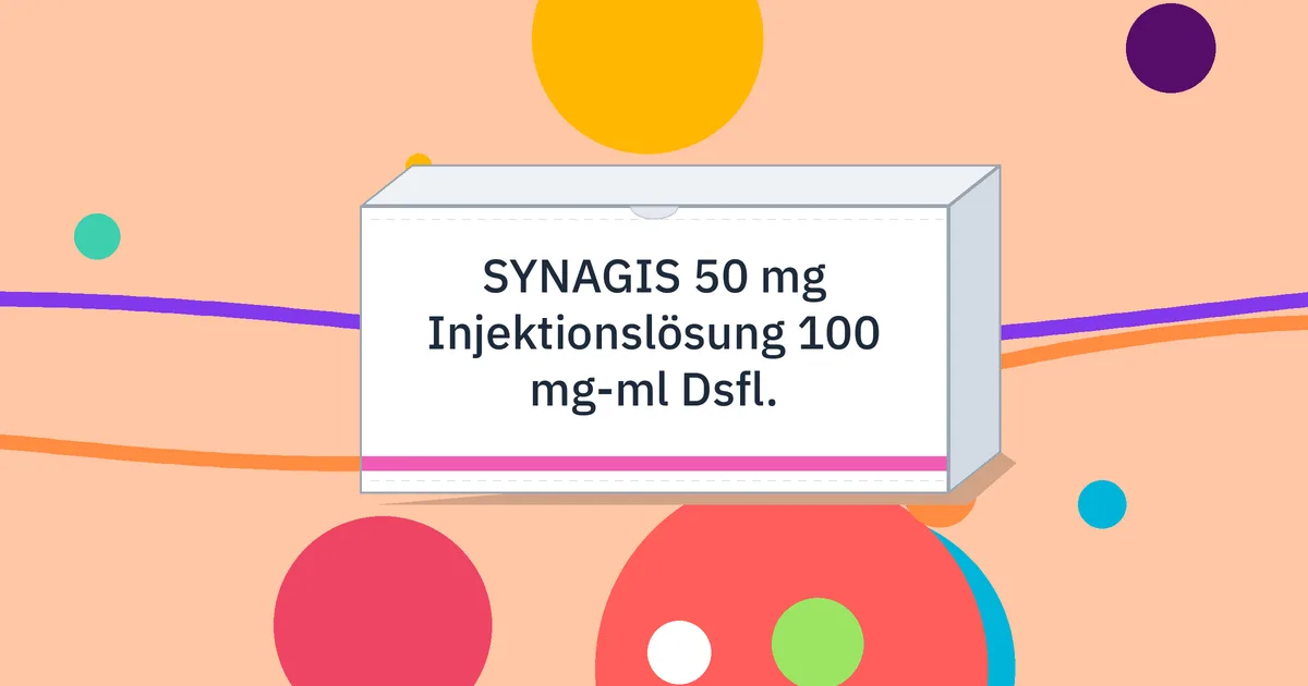 Symbolbild: Packung mit der Aufschrift SYNAGIS 50 mg Injektionslösung 100 mg-ml Dsfl. (PZN 16529263) – Verfügbarkeit und Bezug in Apotheken in Frankfurt am Main