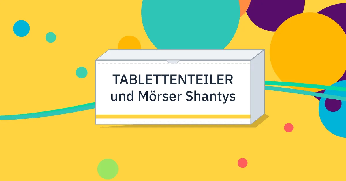 Symbolbild: Packung mit der Aufschrift TABLETTENTEILER und Mörser Shantys (PZN 07565490) – Verfügbarkeit und Bezug in Apotheken in Frankfurt am Main