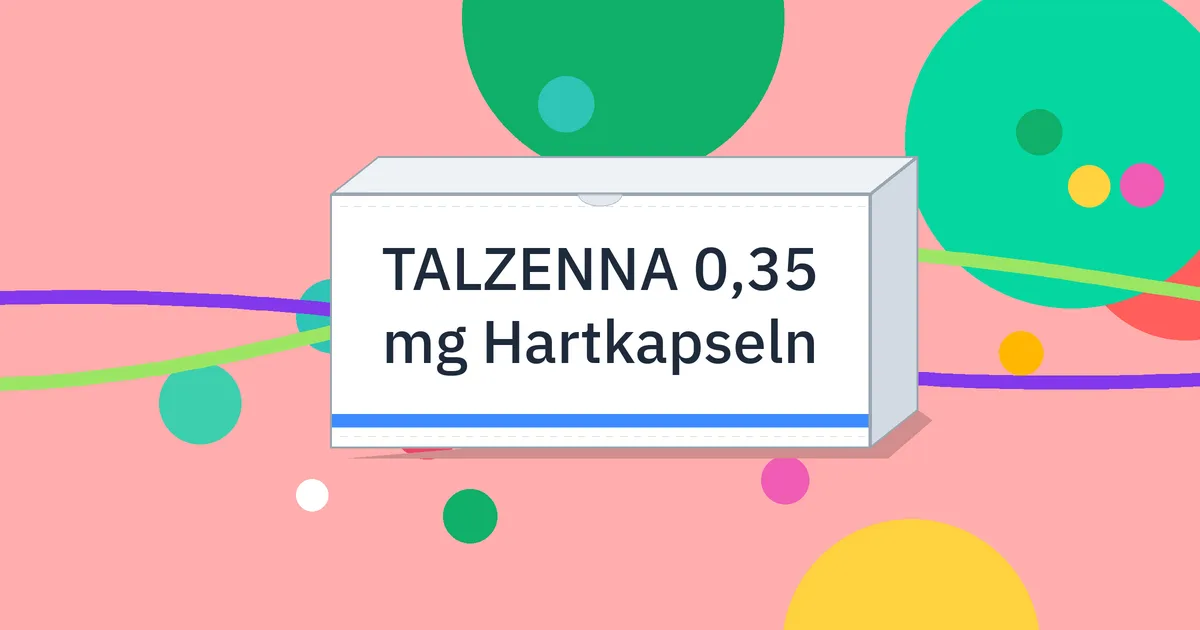 Symbolbild: Packung mit der Aufschrift TALZENNA 0,35 mg Hartkapseln (PZN 18224378) – Verfügbarkeit und Bezug in Apotheken in Frankfurt am Main