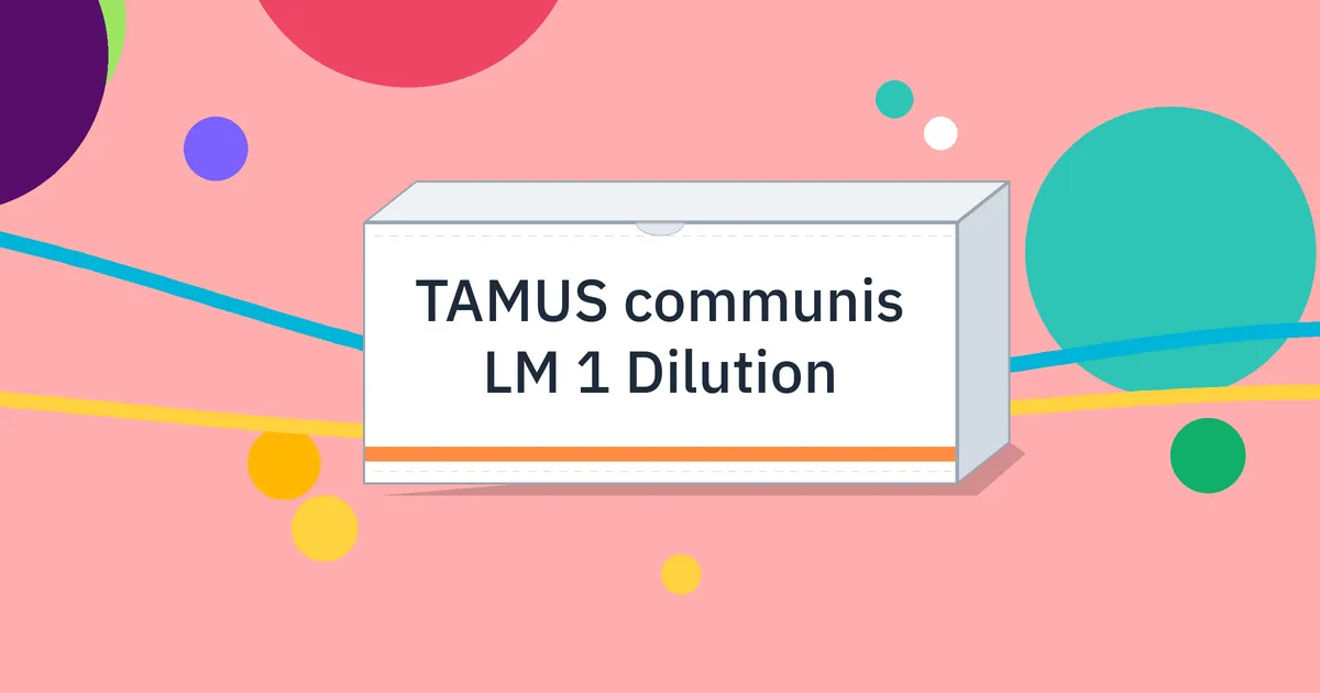 Symbolbild: Packung mit der Aufschrift TAMUS communis LM 1 Dilution (PZN 13687010) – Verfügbarkeit und Bezug in Apotheken in Frankfurt am Main