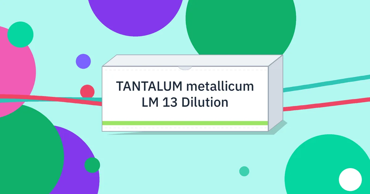 Symbolbild: Packung mit der Aufschrift TANTALUM metallicum LM 13 Dilution (PZN 13213507) – Verfügbarkeit und Bezug in Apotheken in Frankfurt am Main