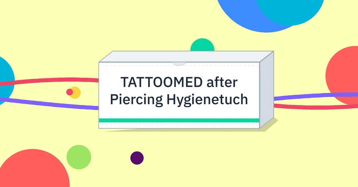 Symbolbild: Packung mit der Aufschrift TATTOOMED after Piercing Hygienetuch (PZN 13305698) – Verfügbarkeit und Bezug in Apotheken in Frankfurt am Main
