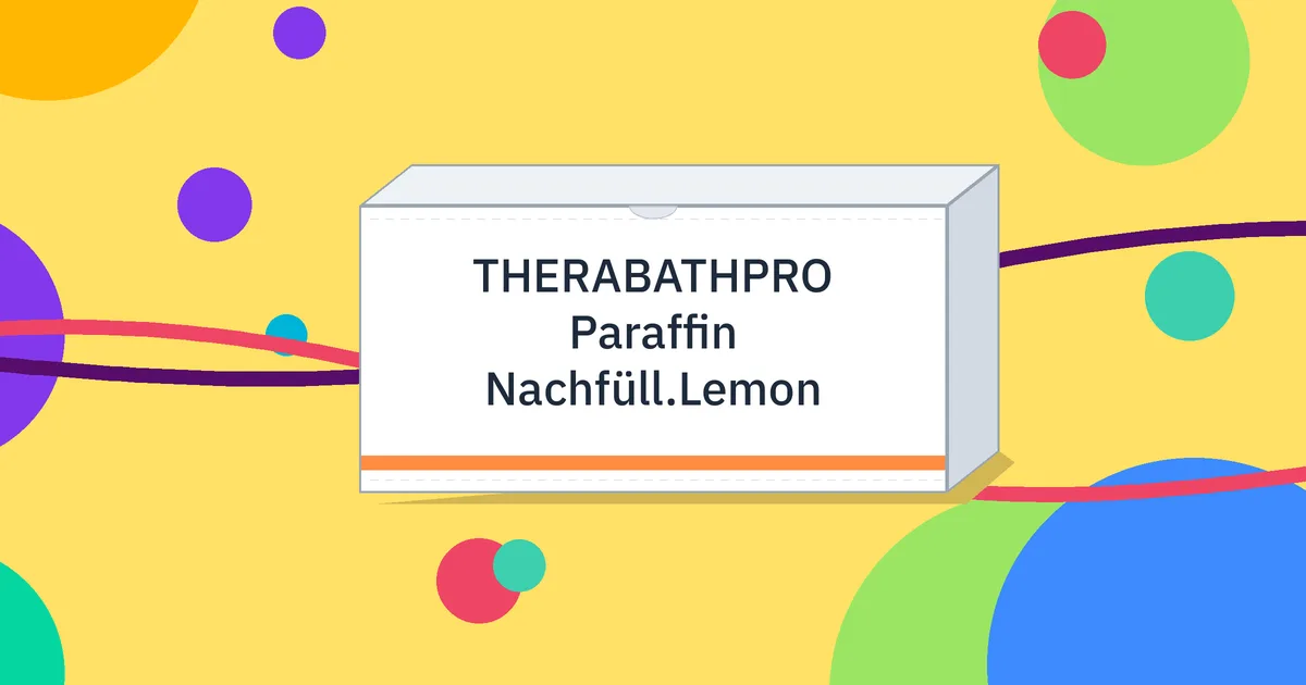Symbolbild: Packung mit der Aufschrift THERABATHPRO Paraffin Nachfüll.Lemon (PZN 02480524) – Verfügbarkeit und Bezug in Apotheken in Frankfurt am Main