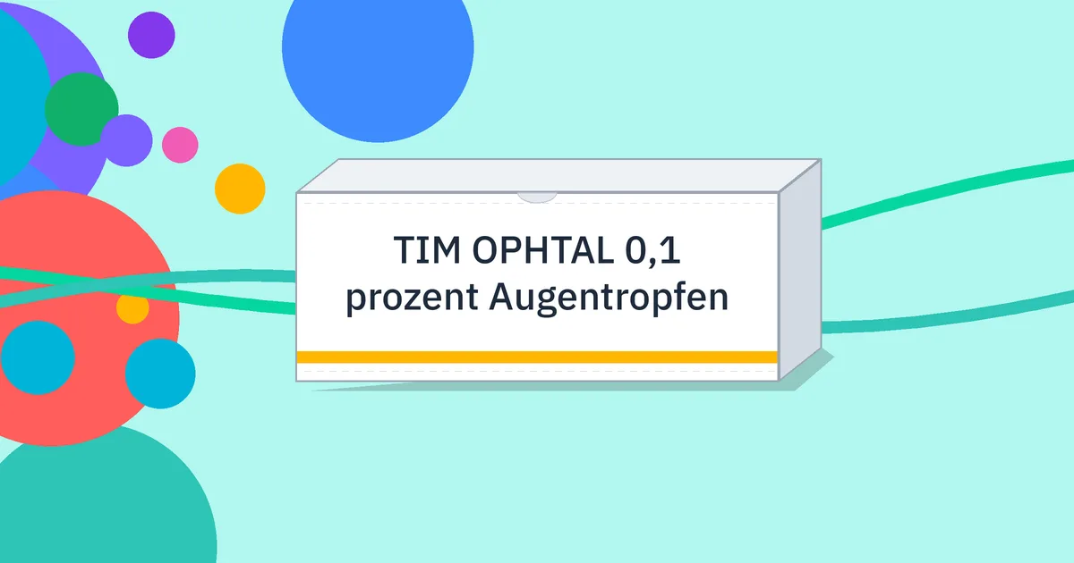 Symbolbild: Packung mit der Aufschrift TIM OPHTAL 0,1 prozent Augentropfen (PZN 04828598) – Verfügbarkeit und Bezug in Apotheken in Frankfurt am Main