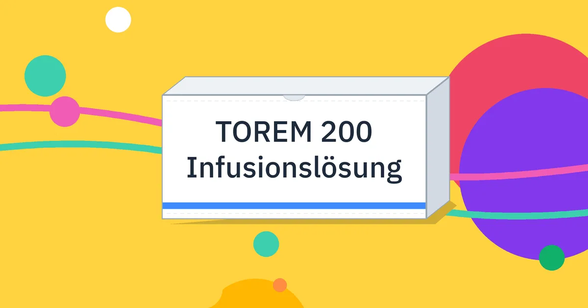 Symbolbild: Packung mit der Aufschrift TOREM 200 Infusionslösung (PZN 04927188) – Verfügbarkeit und Bezug in Apotheken in Frankfurt am Main