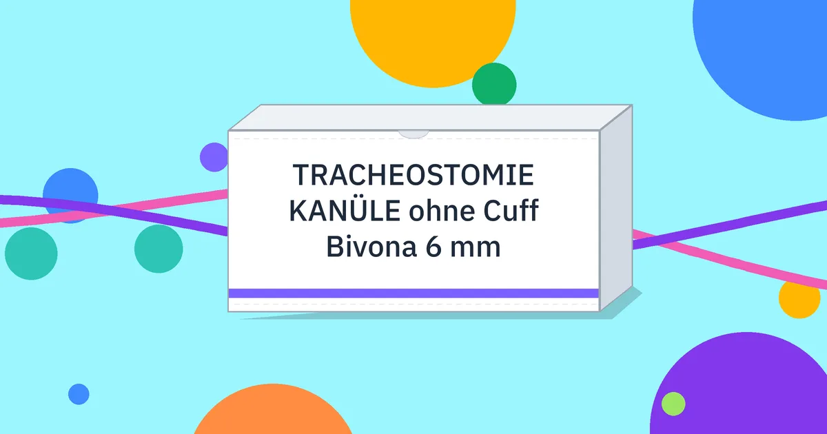 Symbolbild: Packung mit der Aufschrift TRACHEOSTOMIE KANÜLE ohne Cuff Bivona 6 mm (PZN 03819746) – Verfügbarkeit und Bezug in Apotheken in Frankfurt am Main