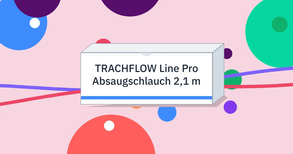 Symbolbild: Packung mit der Aufschrift TRACHFLOW Line Pro Absaugschlauch 2,1 m (PZN 16006306) – Verfügbarkeit und Bezug in Apotheken in Frankfurt am Main