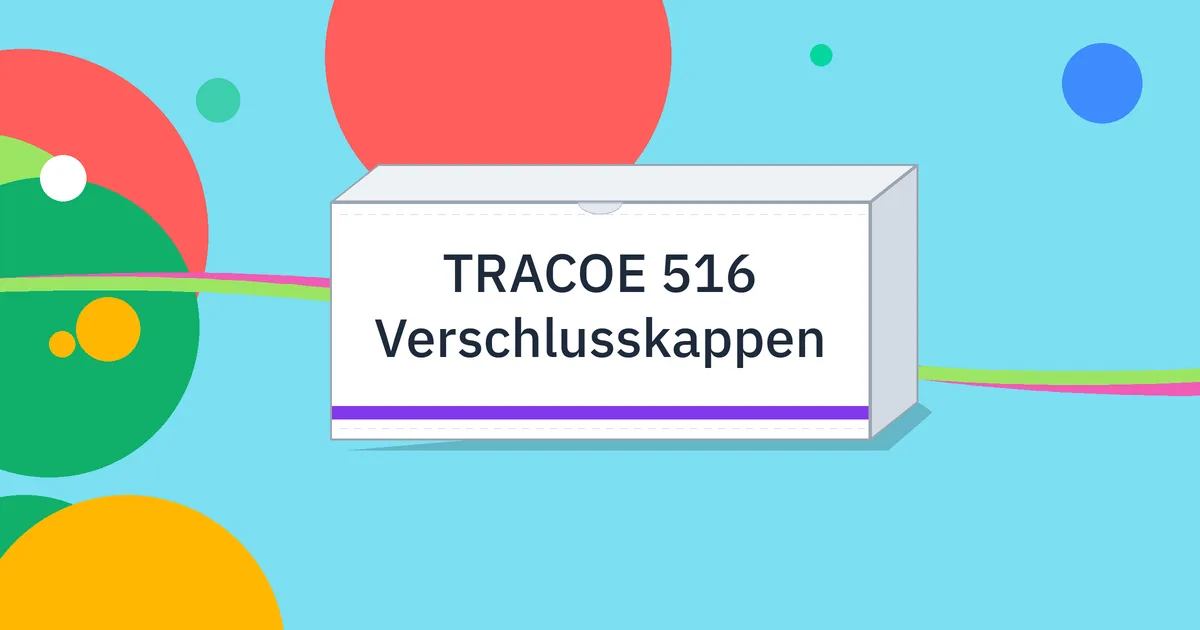 Symbolbild: Packung mit der Aufschrift TRACOE 516 Verschlusskappen (PZN 01746003) – Verfügbarkeit und Bezug in Apotheken in Frankfurt am Main