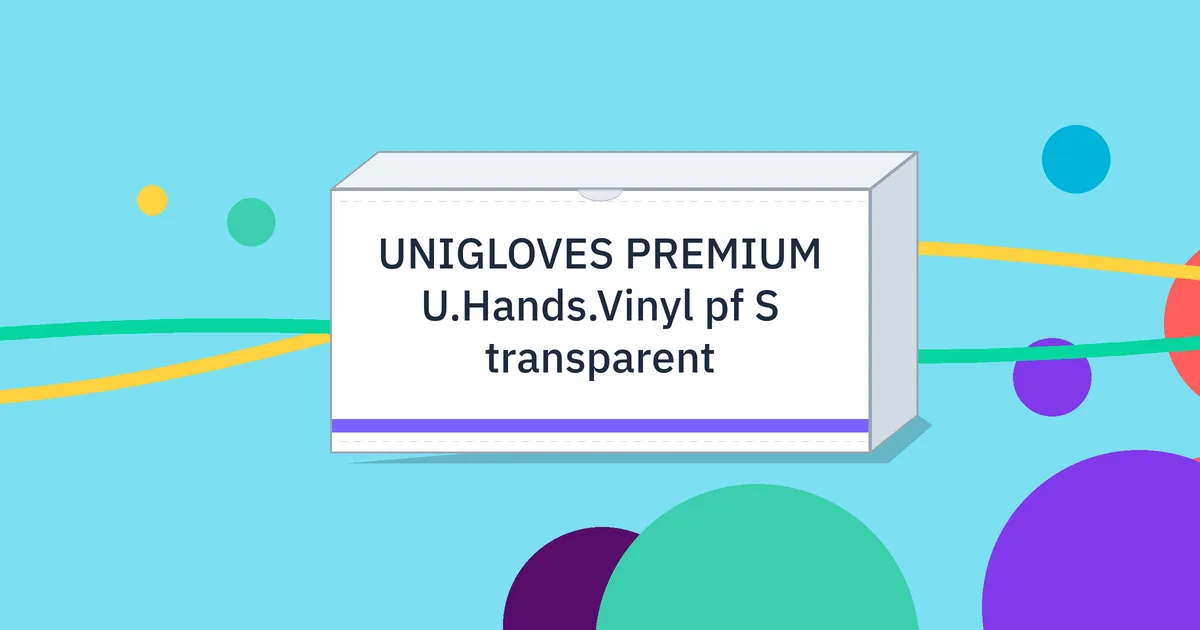 Symbolbild: Packung mit der Aufschrift UNIGLOVES PREMIUM U.Hands.Vinyl pf S transparent (PZN 18101084) – Verfügbarkeit und Bezug in Apotheken in Frankfurt am Main
