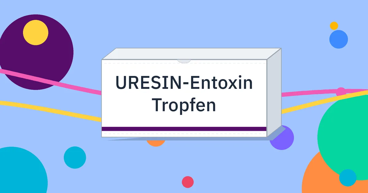 Symbolbild: Packung mit der Aufschrift URESIN-Entoxin Tropfen (PZN 05701196) – Verfügbarkeit und Bezug in Apotheken in Frankfurt am Main
