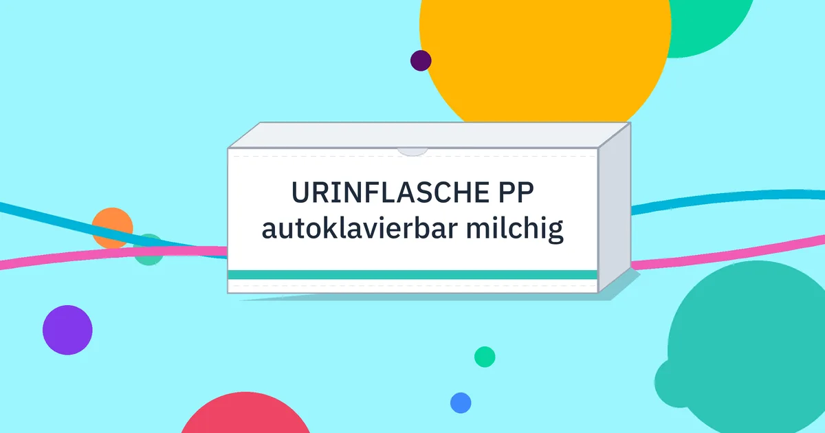 Symbolbild: Packung mit der Aufschrift URINFLASCHE PP autoklavierbar milchig (PZN 08454290) – Verfügbarkeit und Bezug in Apotheken in Frankfurt am Main
