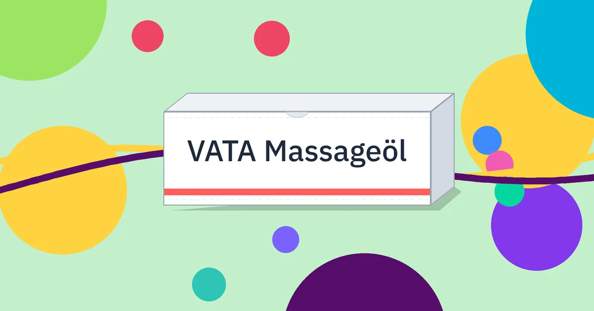 Symbolbild: Packung mit der Aufschrift VATA Massageöl (PZN 11860881) – Verfügbarkeit und Bezug in Apotheken in Frankfurt am Main