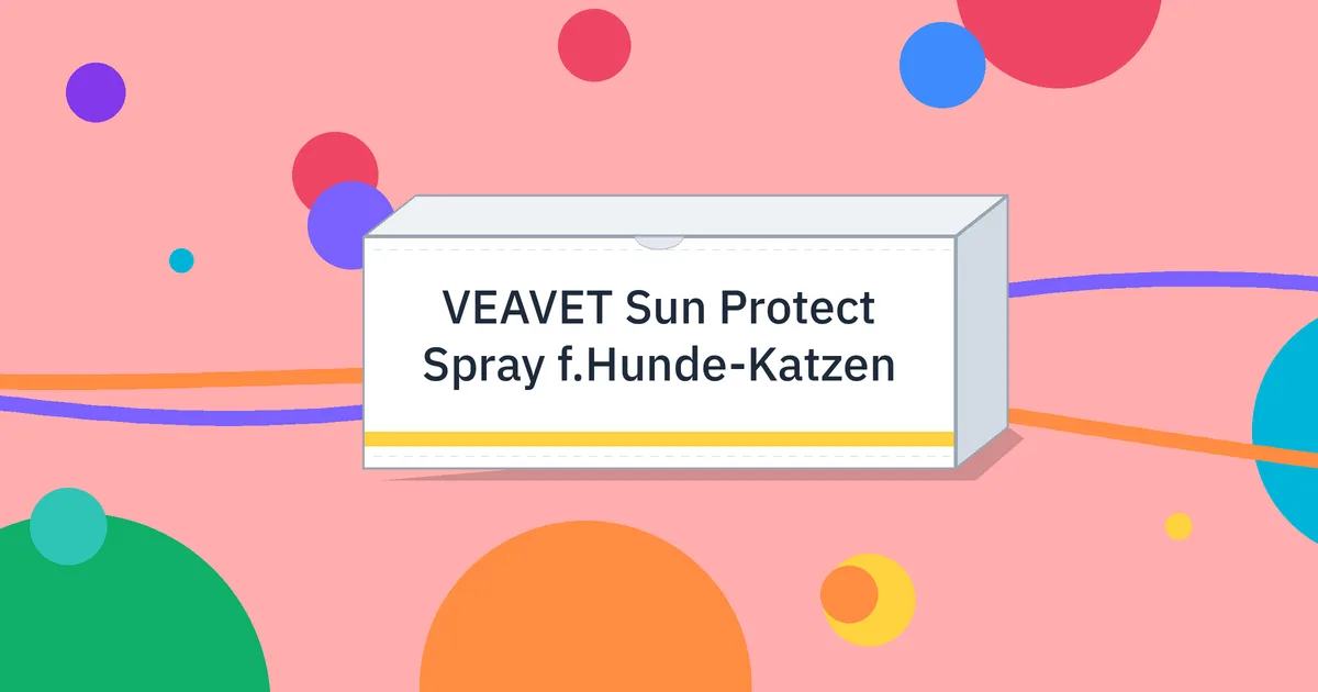 Symbolbild: Packung mit der Aufschrift VEAVET Sun Protect Spray f.Hunde-Katzen (PZN 19911454) – Verfügbarkeit und Bezug in Apotheken in Frankfurt am Main
