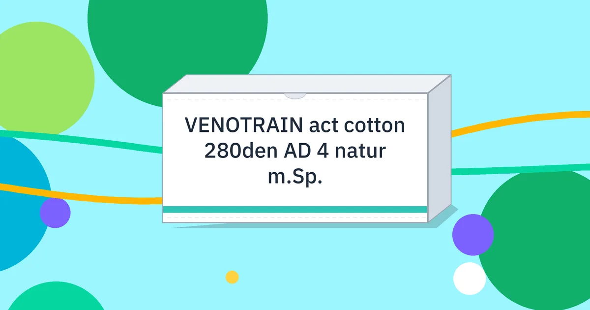 Symbolbild: Packung mit der Aufschrift VENOTRAIN act cotton 280den AD 4 natur m.Sp. (PZN 16209618) – Verfügbarkeit und Bezug in Apotheken in Frankfurt am Main