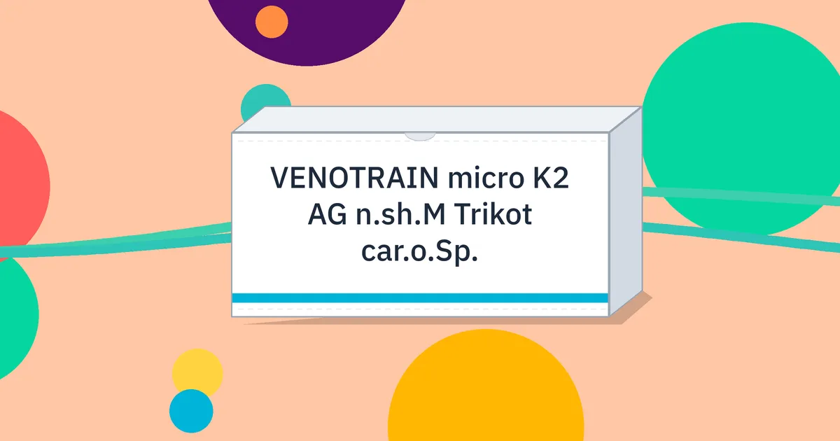 Symbolbild: Packung mit der Aufschrift VENOTRAIN micro K2 AG n.sh.M Trikot car.o.Sp. (PZN 02367101) – Verfügbarkeit und Bezug in Apotheken in Frankfurt am Main