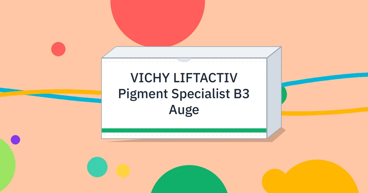 Symbolbild: Packung mit der Aufschrift VICHY LIFTACTIV Pigment Specialist B3 Auge (PZN 19481226) – Verfügbarkeit und Bezug in Apotheken in Frankfurt am Main
