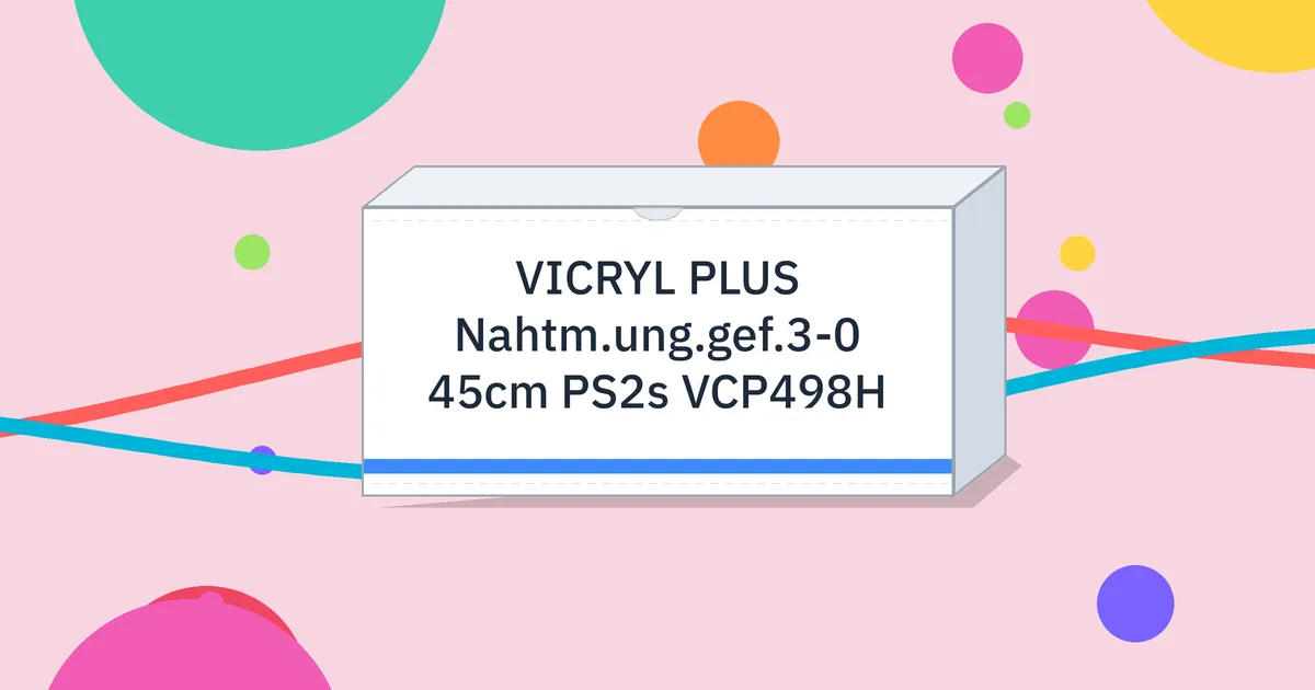 Symbolbild: Packung mit der Aufschrift VICRYL PLUS Nahtm.ung.gef.3-0 45cm PS2s VCP498H (PZN 20173961) – Verfügbarkeit und Bezug in Apotheken in Frankfurt am Main