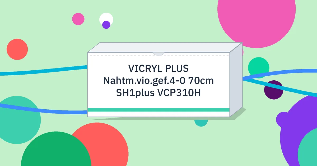 Symbolbild: Packung mit der Aufschrift VICRYL PLUS Nahtm.vio.gef.4-0 70cm SH1plus VCP310H (PZN 20390813) – Verfügbarkeit und Bezug in Apotheken in Frankfurt am Main
