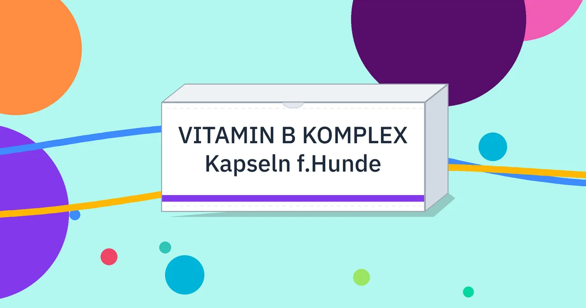 Symbolbild: Packung mit der Aufschrift VITAMIN B KOMPLEX Kapseln f.Hunde (PZN 13851981) – Verfügbarkeit und Bezug in Apotheken in Frankfurt am Main