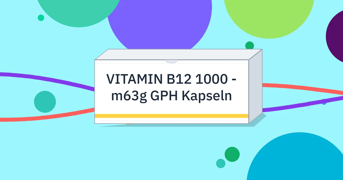 Symbolbild: Packung mit der Aufschrift VITAMIN B12 1000 -m63g GPH Kapseln (PZN 15294711) – Verfügbarkeit und Bezug in Apotheken in Frankfurt am Main
