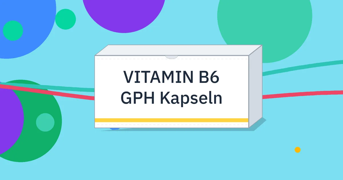 Symbolbild: Packung mit der Aufschrift VITAMIN B6 GPH Kapseln (PZN 02553393) – Verfügbarkeit und Bezug in Apotheken in Frankfurt am Main