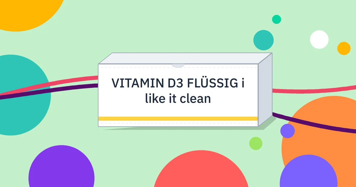 Symbolbild: Packung mit der Aufschrift VITAMIN D3 FLÜSSIG i like it clean (PZN 19226310) – Verfügbarkeit und Bezug in Apotheken in Frankfurt am Main
