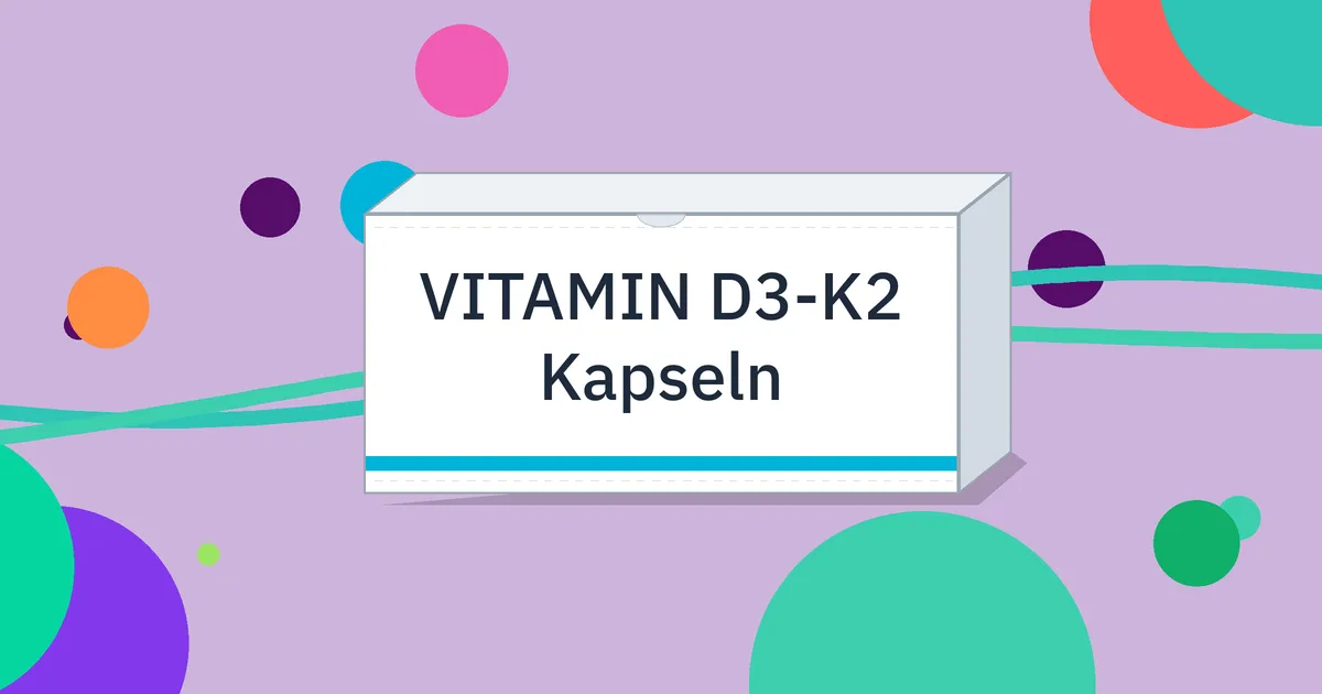 Symbolbild: Packung mit der Aufschrift VITAMIN D3-K2 Kapseln (PZN 12587269) – Verfügbarkeit und Bezug in Apotheken in Frankfurt am Main