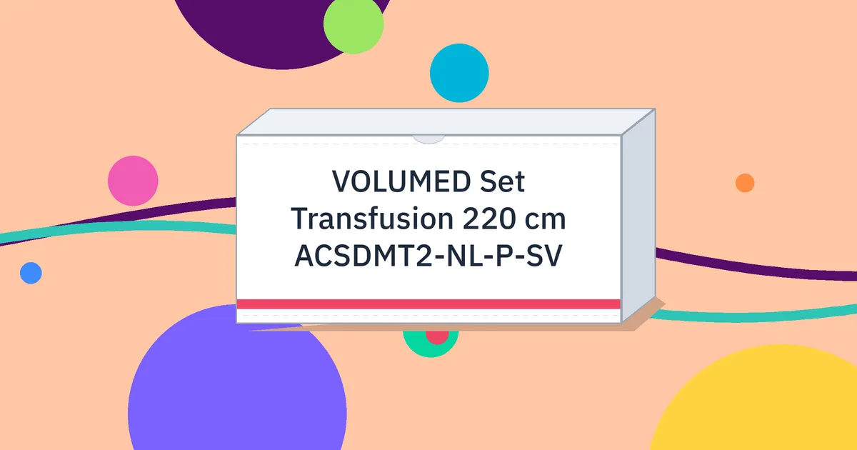 Symbolbild: Packung mit der Aufschrift VOLUMED Set Transfusion 220 cm ACSDMT2-NL-P-SV (PZN 13475101) – Verfügbarkeit und Bezug in Apotheken in Frankfurt am Main
