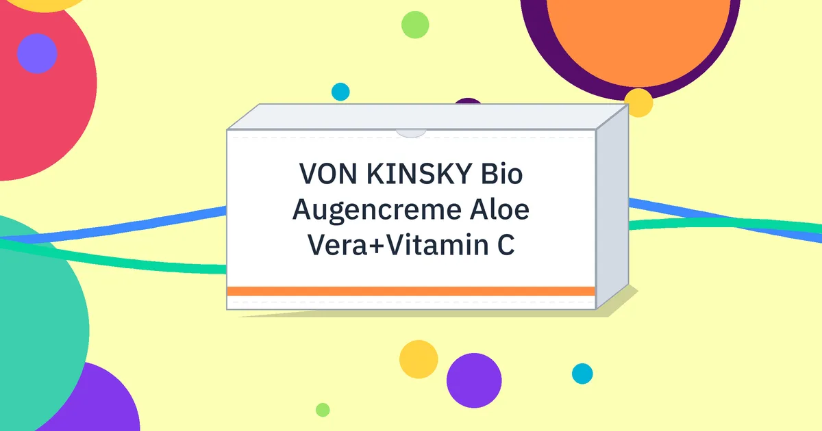 Symbolbild: Packung mit der Aufschrift VON KINSKY Bio Augencreme Aloe Vera+Vitamin C (PZN 18602780) – Verfügbarkeit und Bezug in Apotheken in Frankfurt am Main