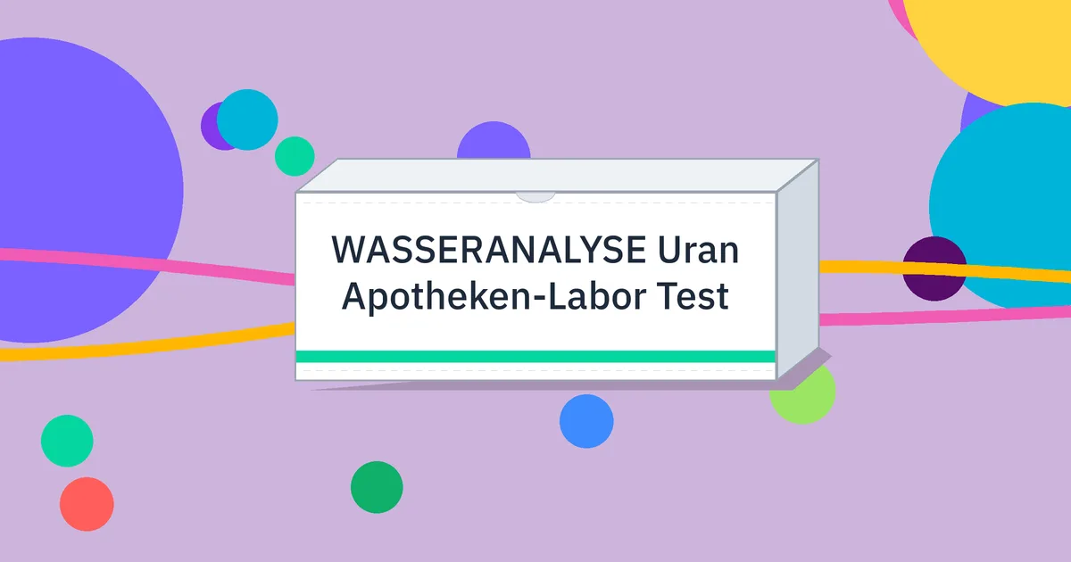 Symbolbild: Packung mit der Aufschrift WASSERANALYSE Uran Apotheken-Labor Test (PZN 06910080) – Verfügbarkeit und Bezug in Apotheken in Frankfurt am Main