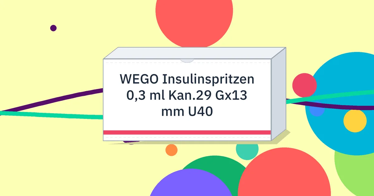 Symbolbild: Packung mit der Aufschrift WEGO Insulinspritzen 0,3 ml Kan.29 Gx13 mm U40 (PZN 18859384) – Verfügbarkeit und Bezug in Apotheken in Frankfurt am Main