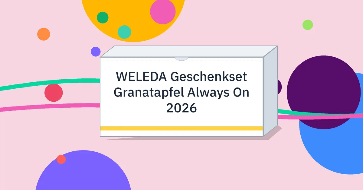 Symbolbild: Packung mit der Aufschrift WELEDA Geschenkset Granatapfel Always On 2026 (PZN 19733627) – Verfügbarkeit und Bezug in Apotheken in Frankfurt am Main