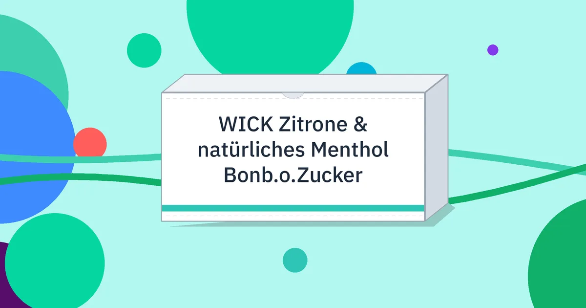 Symbolbild: Packung mit der Aufschrift WICK Zitrone & natürliches Menthol Bonb.o.Zucker (PZN 00015875) – Verfügbarkeit und Bezug in Apotheken in Frankfurt am Main