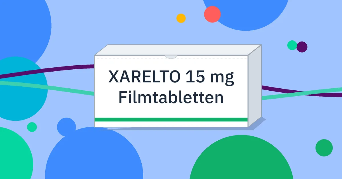 Symbolbild: Packung mit der Aufschrift XARELTO 15 mg Filmtabletten (PZN 19383044) – Verfügbarkeit und Bezug in Apotheken in Frankfurt am Main