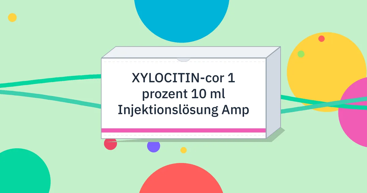 Symbolbild: Packung mit der Aufschrift XYLOCITIN-cor 1 prozent 10 ml Injektionslösung Amp (PZN 00067990) – Verfügbarkeit und Bezug in Apotheken in Frankfurt am Main