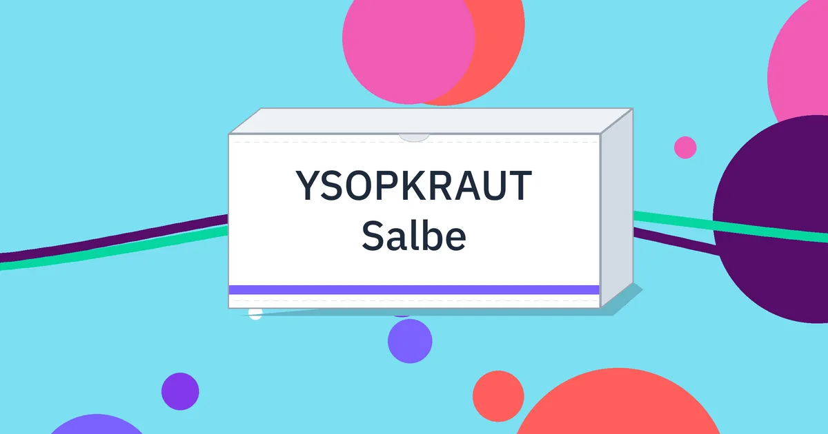 Symbolbild: Packung mit der Aufschrift YSOPKRAUT Salbe (PZN 18397015) – Verfügbarkeit und Bezug in Apotheken in Frankfurt am Main